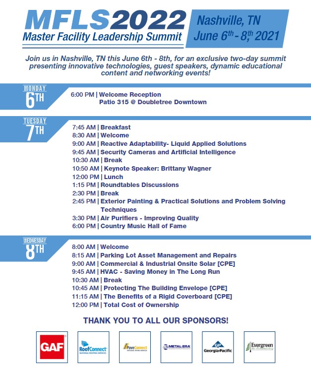 Join Us for the 2024 Master Facility Leadership Summit | June 3 - 5, 2024